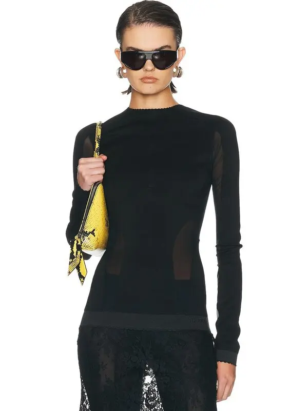 Attico Ponte Jersey Top - Black