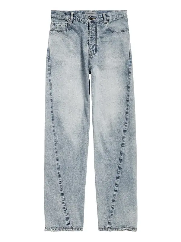 Balenciaga Twisted Seam Jeans Bleached Light - Blue