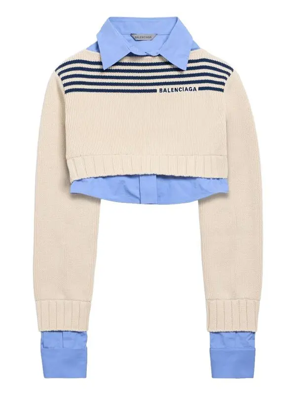 Balenciaga Hybrid Sweater And Off White - Blue