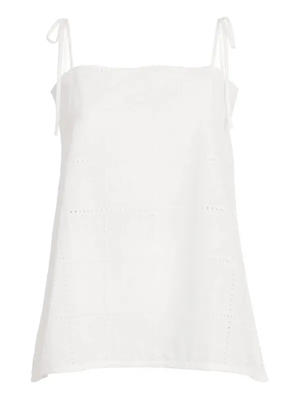 Faithfull The Brand Broderie Anglaise Square Neck Top - White