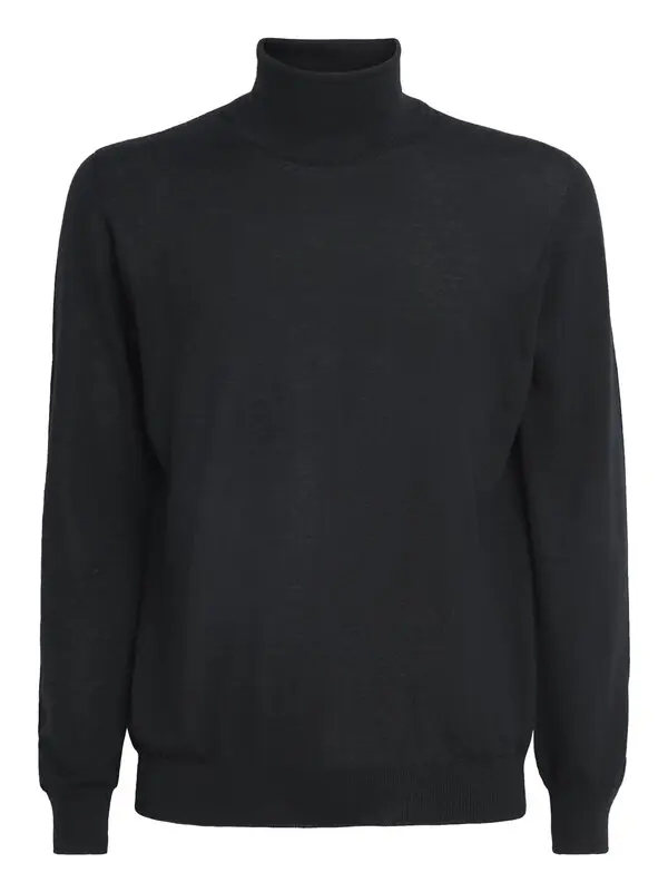 Johnstons Of Elgin Superfine Cashmere Rollneck Sweater - Black