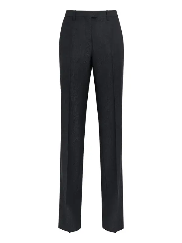 Etro Wool Paisley Trousers - Black