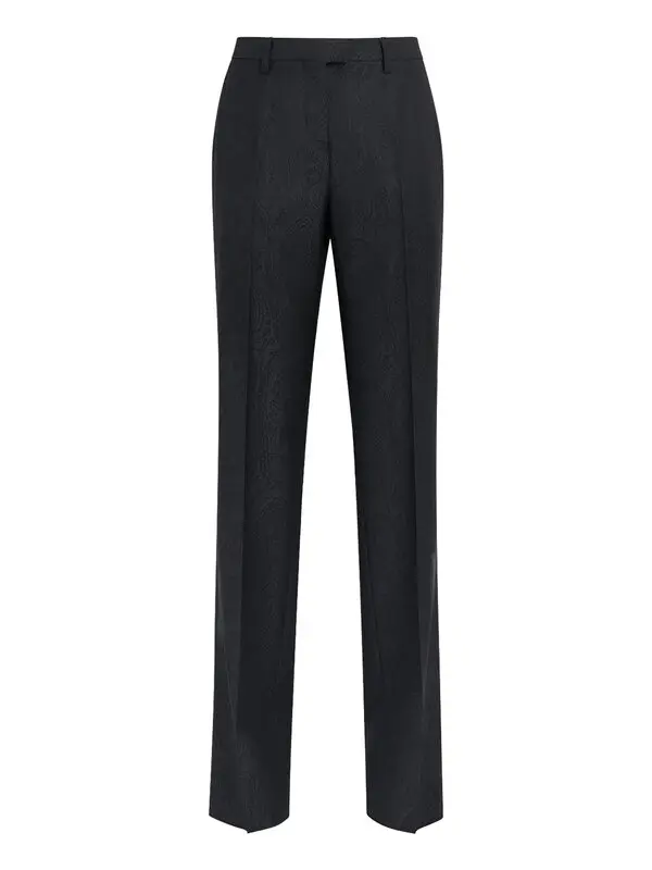 Etro Wool Paisley Trousers - Black