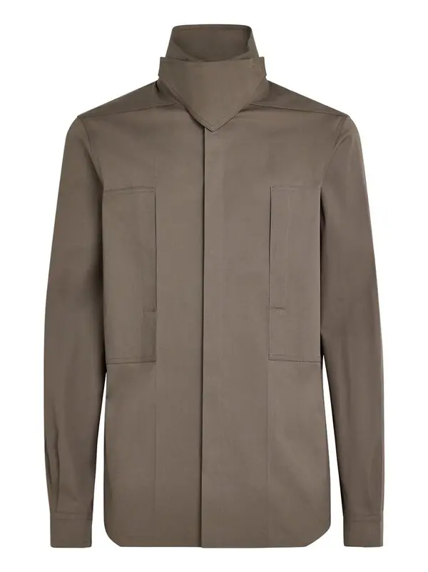 Rick Owens High-neck Overshirt - Brown