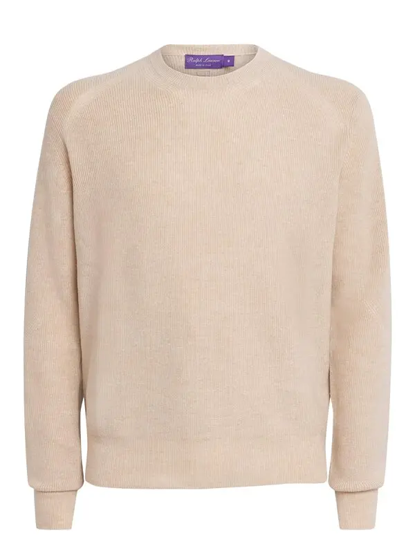 Ralph Lauren Purple Label Cashmere Crewneck Sweater - Beige