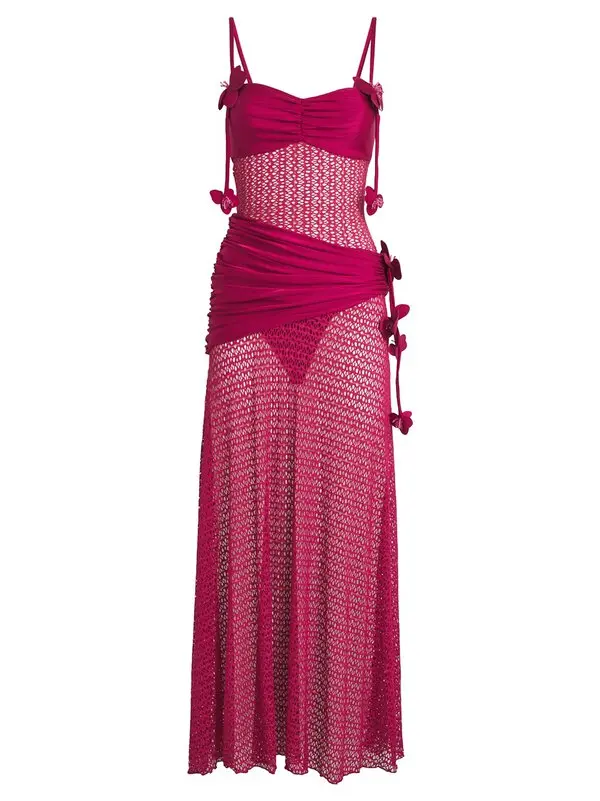 PatBO Crochet-trim Maxi Dress - Pink
