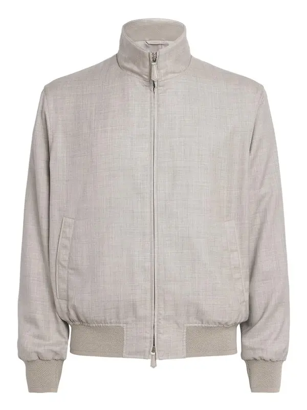 Ralph Lauren Purple Label Cashmere Silk Felton Bomber Jacket - Ivory