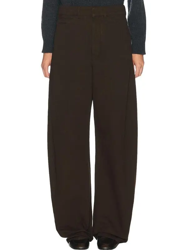 LEMAIRE High Waisted Curved Pants - Ristretto