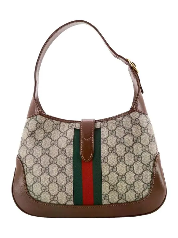 Gucci Jackie 1961 Gg Coated Canvas Small Hobo Bag - Brown
