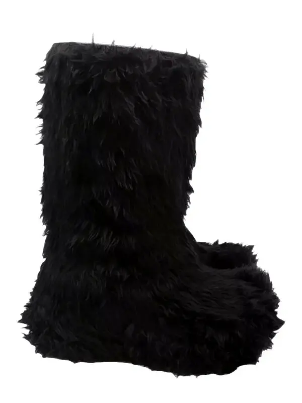 Balenciaga Crocs Faux-fur Boots - Black