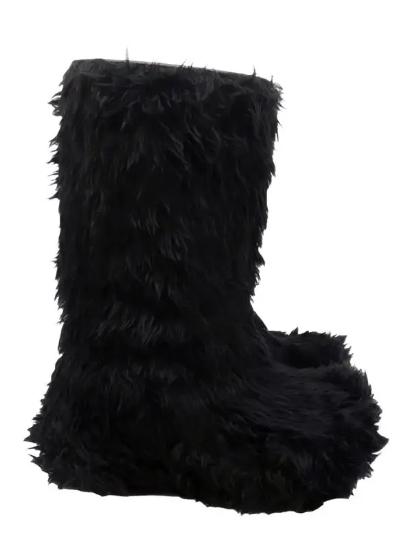 Balenciaga Crocs Faux-fur Boots - Black