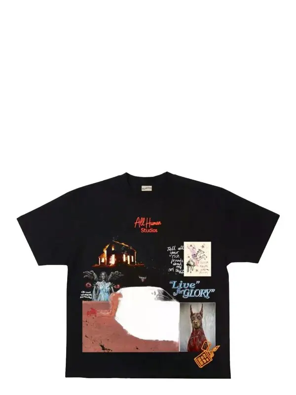 ALL HUMAN Graphic-print T-shirt - Black