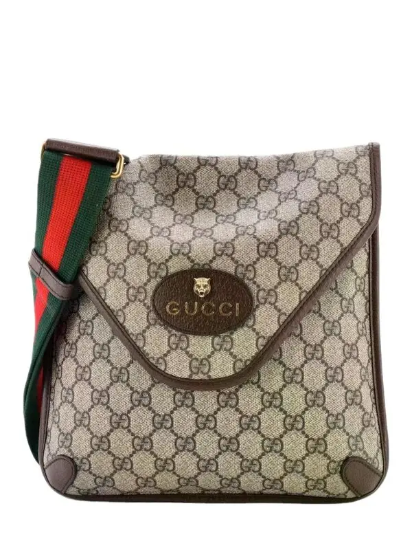 Gucci Neo Vintage Envelope Messenger Gg Coated Canvas Medium Crossbody Bag - Brown