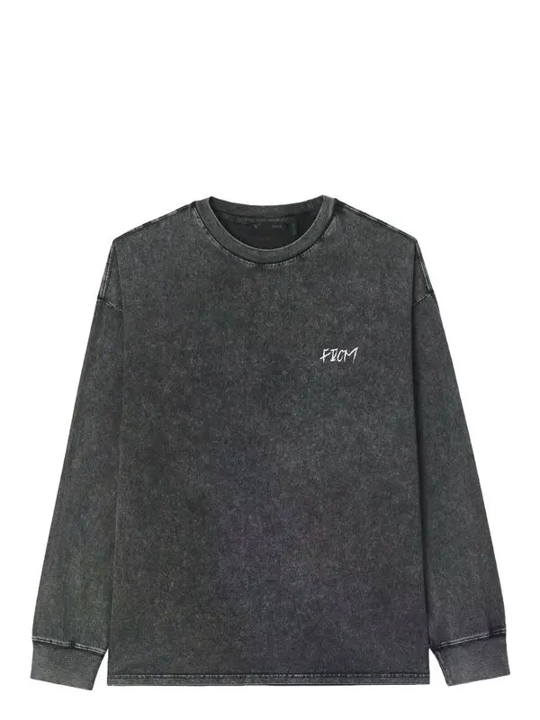 FIVE CM Acid-wash Logo-print T-shirt - Black