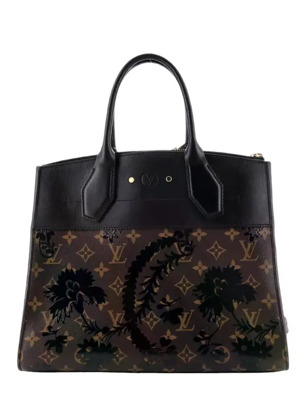 LOUIS VUITTON City Steamer Handbag Limited Edition Blossom Monogram Canvas And Leather Mm Tote Bag - Black