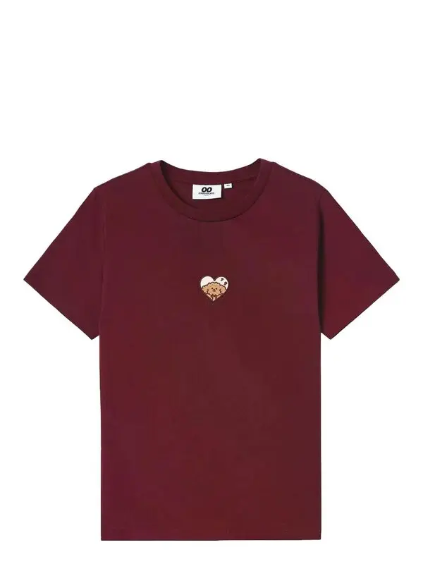 CHOCOOLATE Heart-motif Embroidered T-shirt - Red