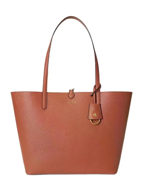 Ralph Lauren Logo-plaque Pebbled Tote Bag - Brown