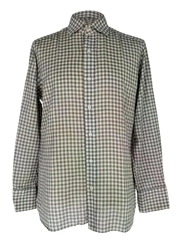 TOM FORD Gingham Button-down Shirt - Black