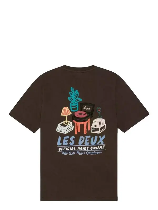 LES DEUX Graphic-print T-shirt - Brown