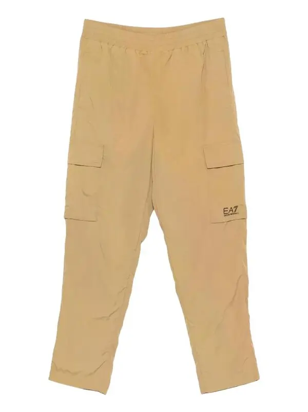 EA7 Logo Print Cargo Pants - Neutrals