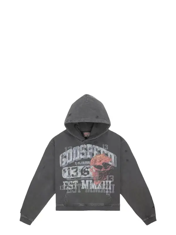 GODSPEED Seeing Double Graphic-print Hoodie - Grey