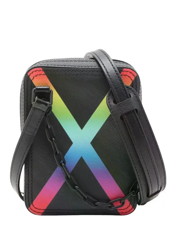 LOUIS VUITTON 2019 Taiga Rainbow Danube Crossbody Bag - Black