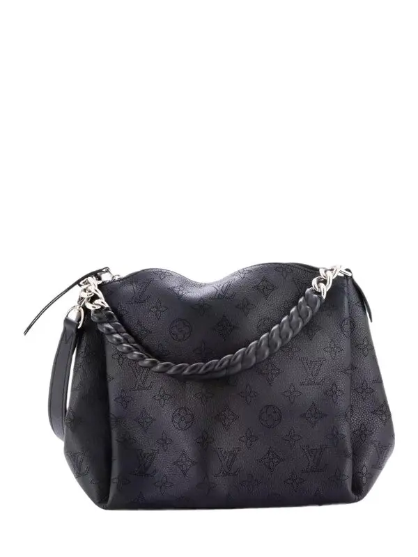 LOUIS VUITTON Babylone Handbag Mahina Leather Bb Hobo Bag - Black