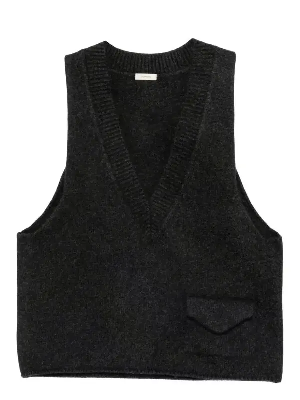 LAMRONS V-neck Flap-pocket Vest - Grey