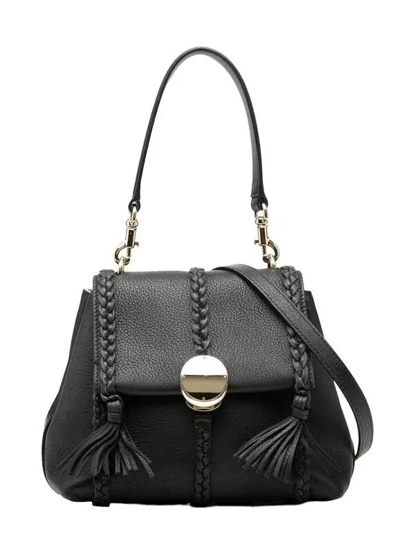 Chloé 2023 Small Grained Calfskin Penelope Soft Satchel - Black