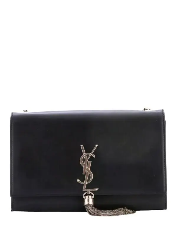 Saint Laurent Classic Monogram Tassel Leather Medium Crossbody Bag - Black