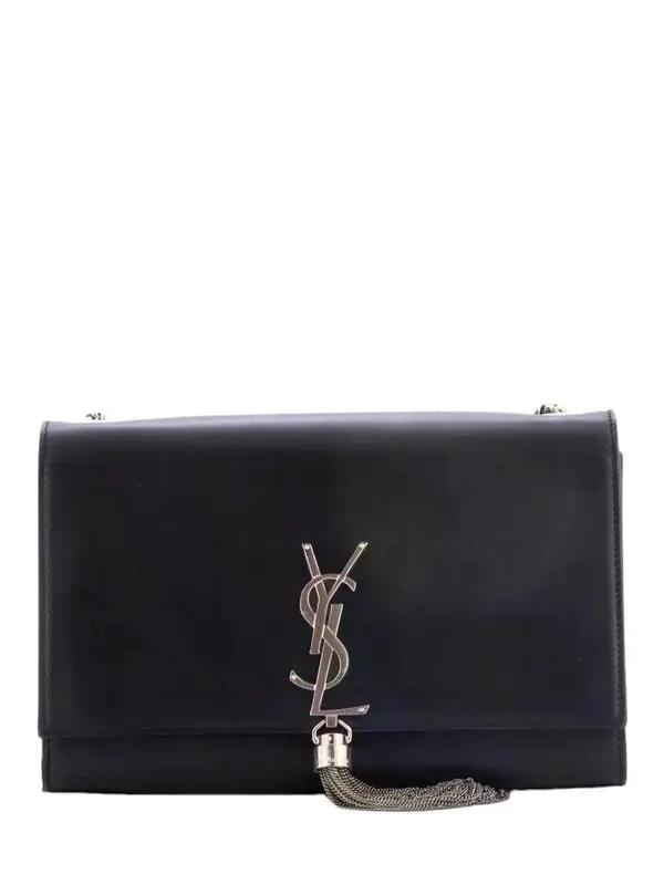 Saint Laurent Classic Monogram Tassel Leather Medium Crossbody Bag - Black