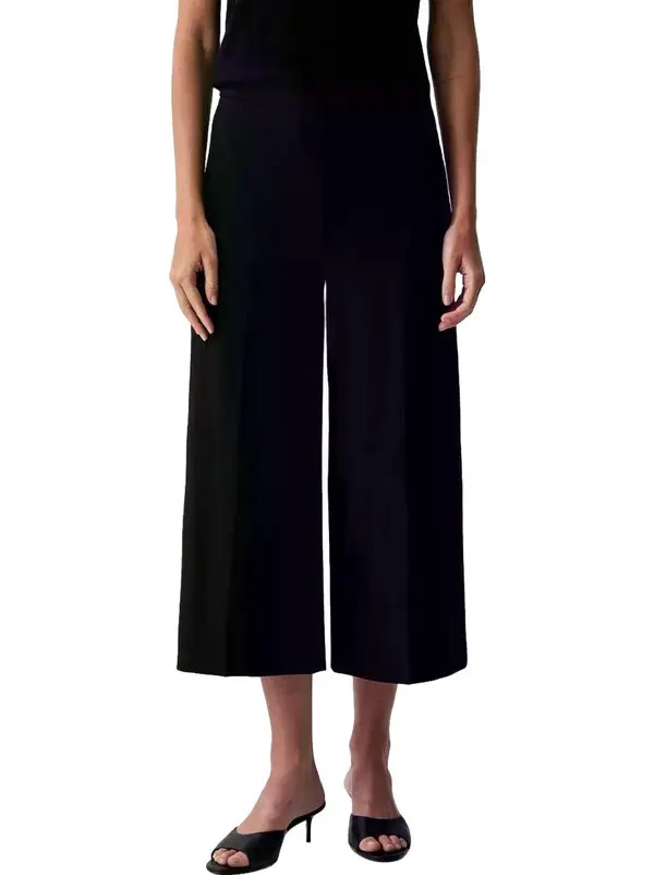 TWINSET Cropped Wide-leg Trousers - Black