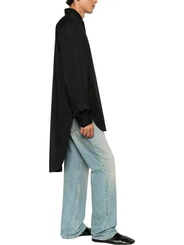 Saint Laurent High-low-hem Button-down Shirt - Black