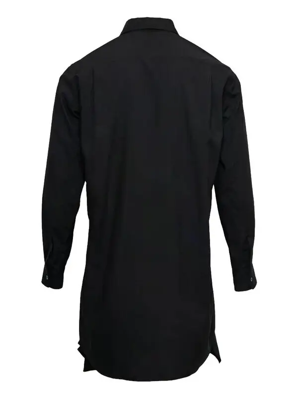 Comme Des Garçons Pleated Asymmetric-hem Shirt - Black