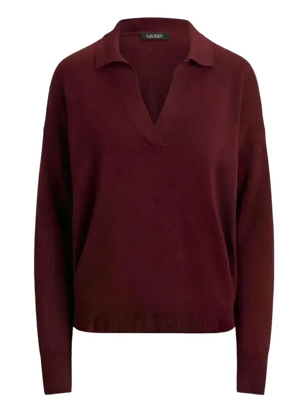 Ralph Lauren Long Sleeve Collared Sweater - Red