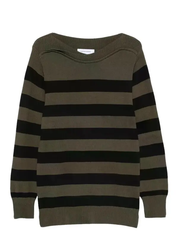 KIKO KOSTADINOV Striped Boat-neck Sweater - Green