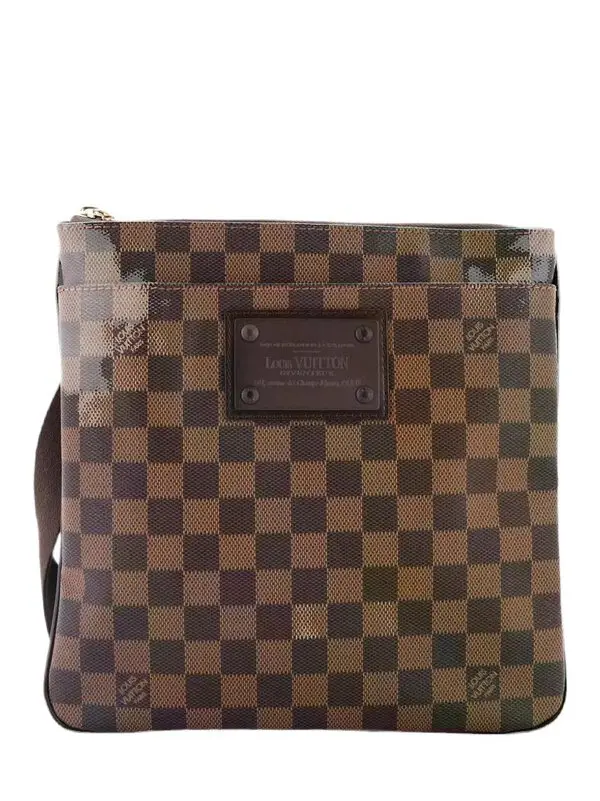 LOUIS VUITTON Brooklyn Pochette Plate Damier Crossbody Bag - Brown