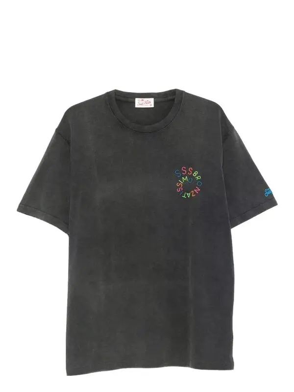 MC2 SAINT BARTH Logo-embroidered T-shirt - Grey