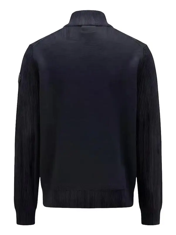 Moncler Wool & Cashmere Zip-up Cardigan - Blue