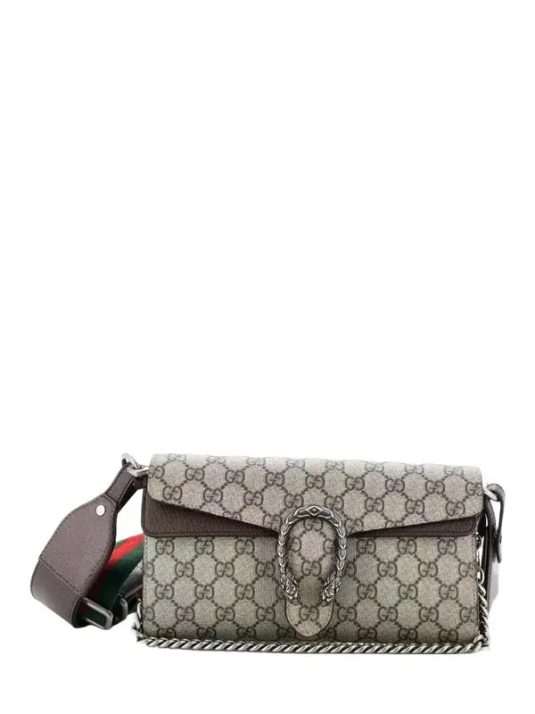 Gucci Dionysus East-west Flap Bag Gg Coated Canvas Shoulder Bag - Brown