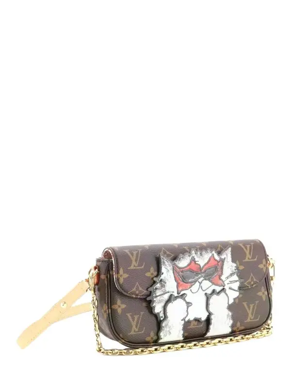 LOUIS VUITTON Ivy Wallet On Chain Limited Edition Grace Coddington Catogram Canvas Shoulder Bag - Brown