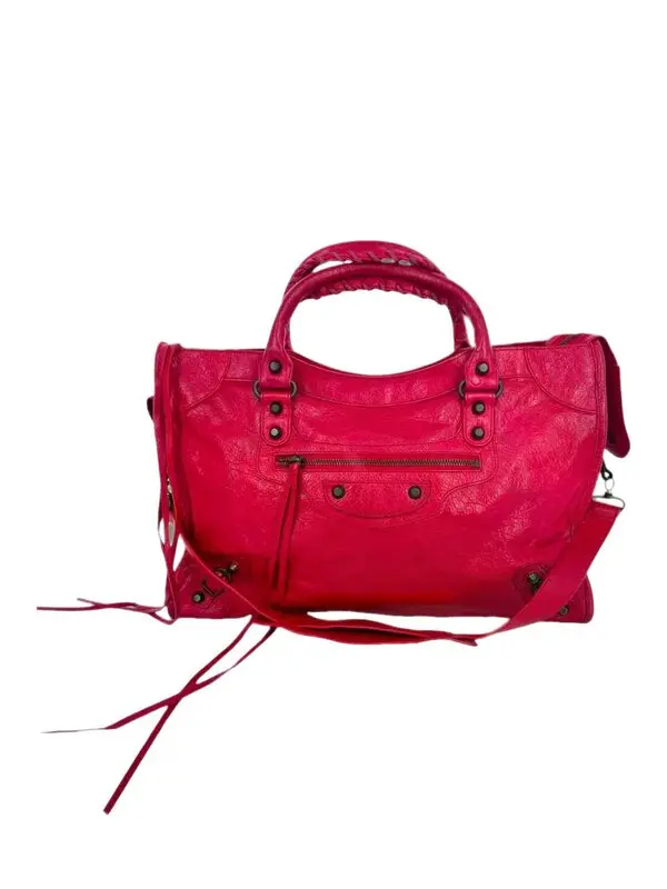 Balenciaga Motorcycle City Leather Tote Bag - Red