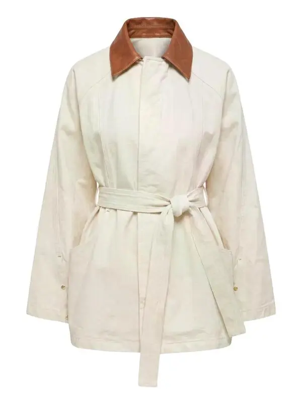 Ossou Sweep Belted Jacket - Neutrals