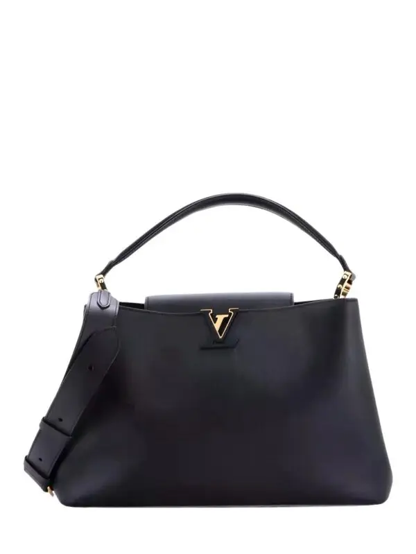 LOUIS VUITTON Capucines Souple Bag Leather Gm Satchel - Black
