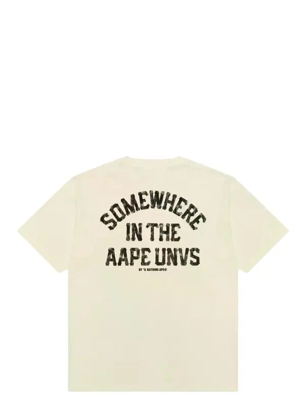 AAPE BY *A BATHING APE Logo-print Cotton T-shirt - Neutrals