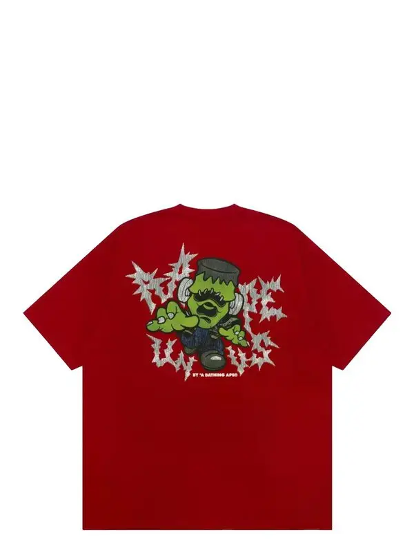 AAPE BY *A BATHING APE Moonface-print Graphic-print T-shirt - Red