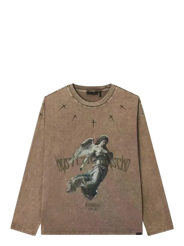 FIVE CM Graphic-print Long-sleeve T-shirt - Brown