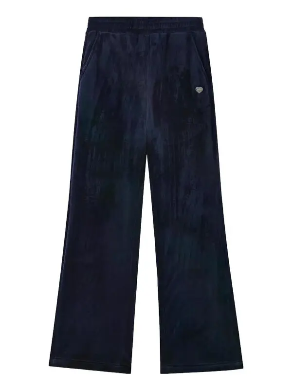 CHOCOOLATE Heart-motif Velour Track Pants - Blue
