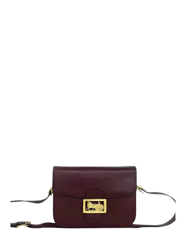 Celine 1990-2010 Leather Carriage Crossbody Bag - Red