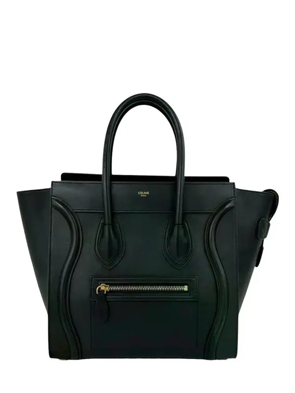 Celine Micro Luggage Tote Bag In Smooth Calfskin - Black
